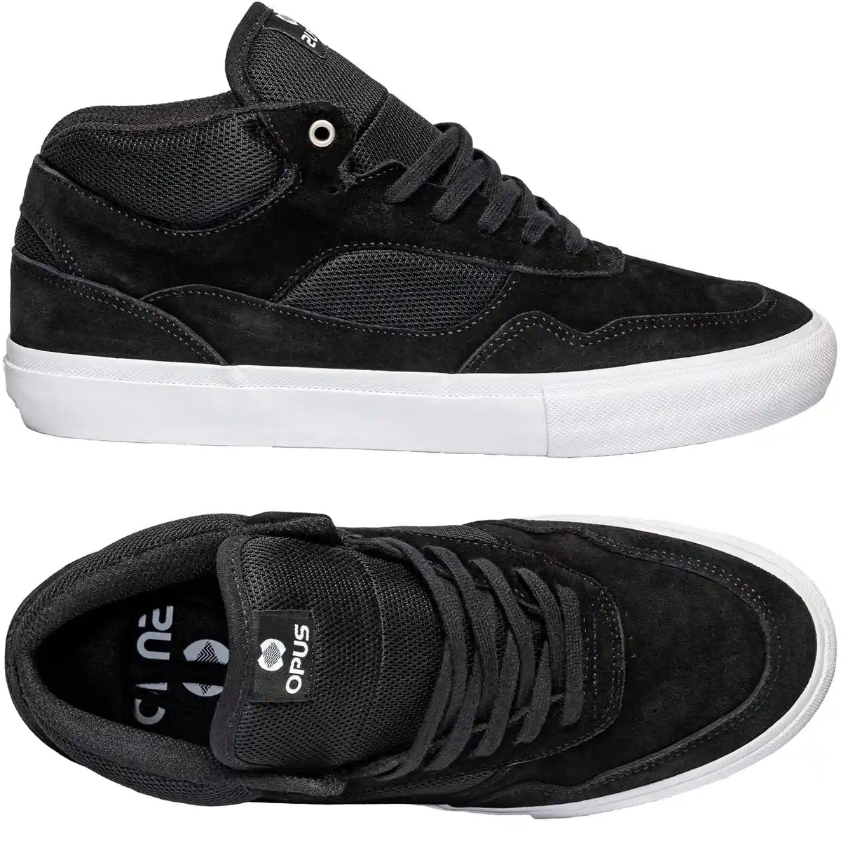 Opus Standard Mid Skate Shoe Black White – Freedom Skateshop