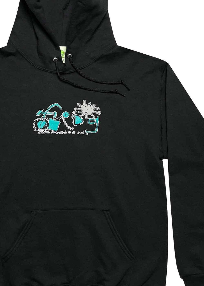 Frog Splat Logo Hooded Sweatshirt Black – Freedom Skateshop